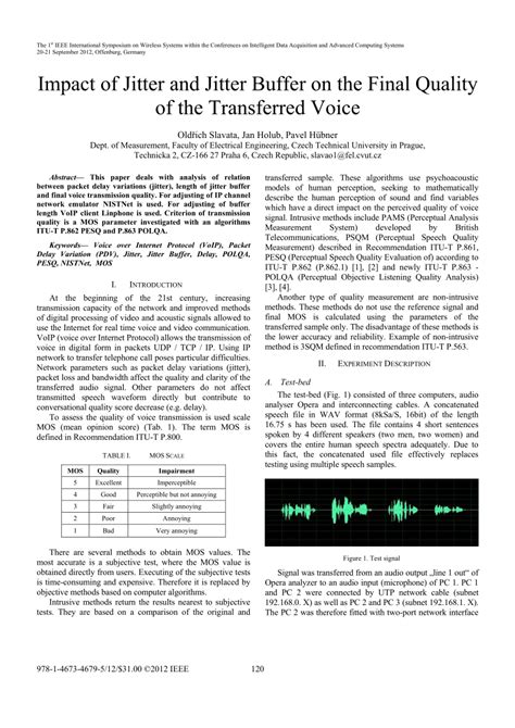 Pdf Impact Of Jitter And Jitter Buffer On The Final Quality Of The