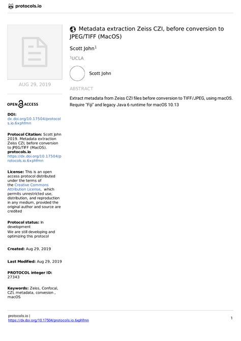 Pdf Metadata Extraction Zeiss Czi Before Conversion To Jpegtiff Macos V1