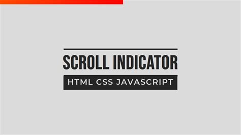 page scroll indicator using html css and javascript youtube
