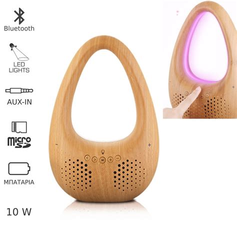 Akai Abts V8 Ηχείο Bluetooth και πολύχρωμο φως με Micro Sd και Aux In