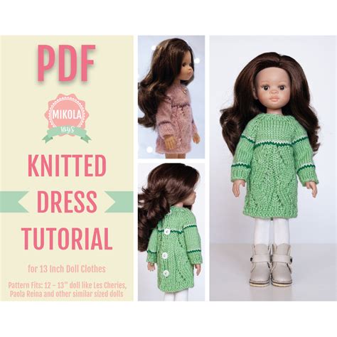 Pdf Doll Dress Knitting Pattern 13 Inch Doll Clothes Patter Inspire