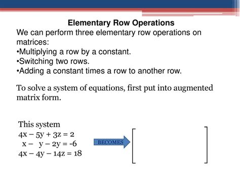 Reduced Row Echelon Form - ppt download