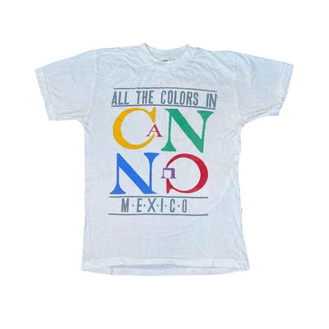 Vintage 90s Cancun Mexico Single Stitch Souvenir White T Shirt Size