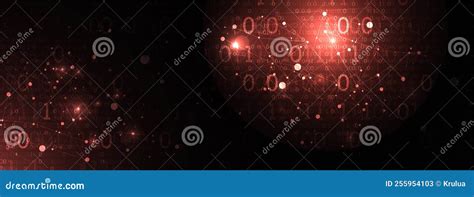 Technology Background With Plexus Effect Big Data Concept Binary Computer Code Stock Vector