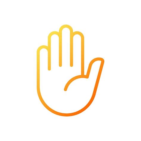 Stop Gesture Pixel Perfect Gradient Linear Vector Icon Prohibition And