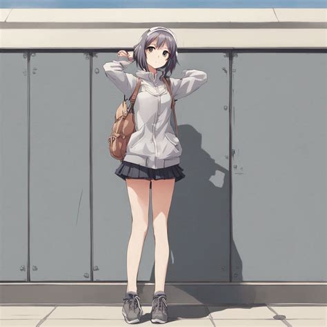 Anime Girl Standing Full Standing Pose Facing W By Zeeyoddha On