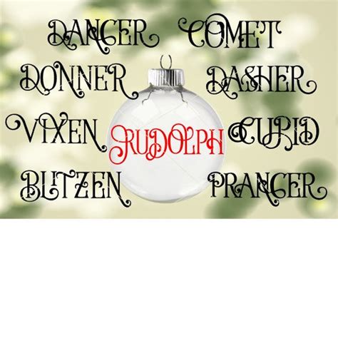 Reindeer Names Reindeer Names Svg Ornament Ornament Svg Rudolph
