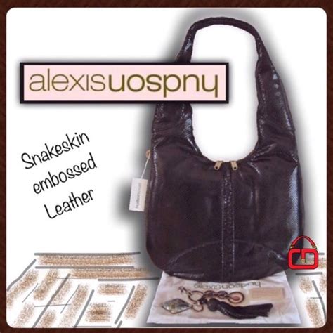 alexis hudson black python embossed leather hobo hudson bag leather
