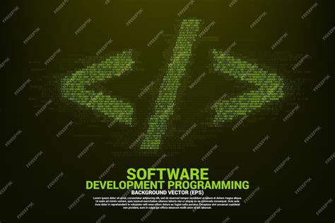 Premium Vector Polygon Software Development Programming Tag With One