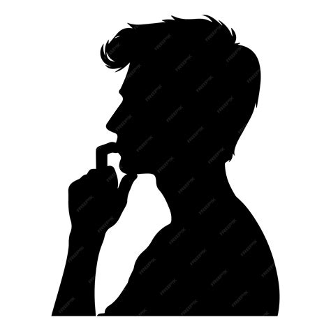 Premium Vector Man Thinking Vector Silhouette Vector