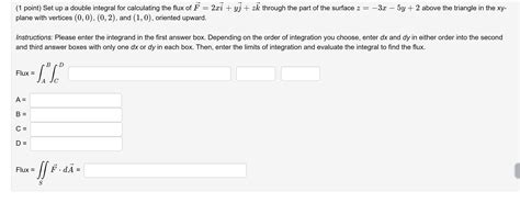 Solved 1 ﻿point ﻿set Up A Double Integral For Calculating