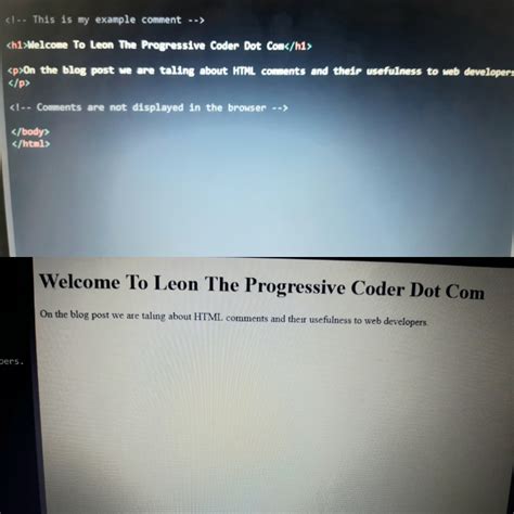 Html And Css Basics Why Use Html Comments Leon The Progressive Coder