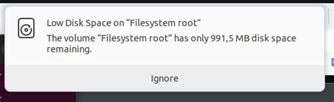 Filesystem Low Disk Space On File System Root Ask Ubuntu