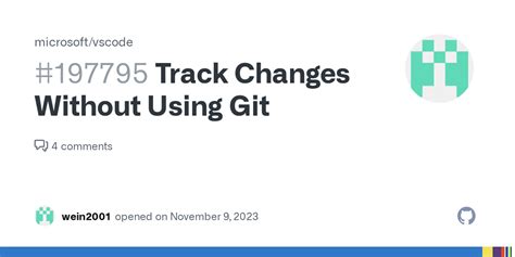 Track Changes Without Using Git Issue Microsoft Vscode GitHub