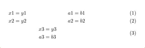Aligning Multiple Rows And Columns With Different Number Of Equations Align Environment TeX