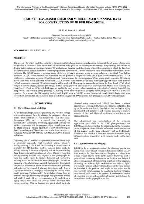 Pdf Fusion Of Uav Based Lidar And Mobile Laser Scanning Data For Construction Of 3d Building Model