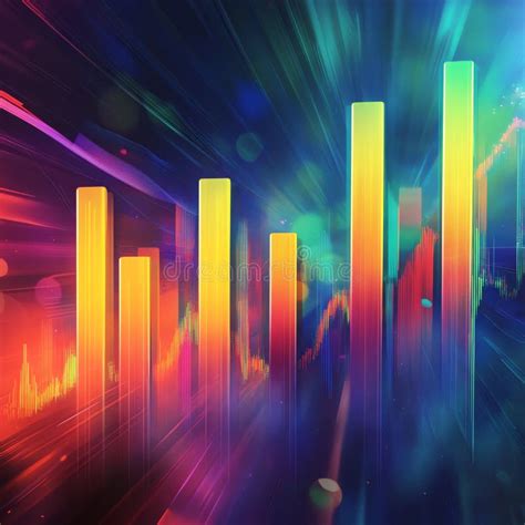 Vibrant Financial Chart Graphic With Rising Bars Stock Illustration