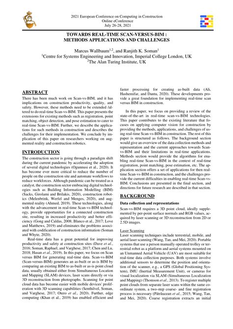 Pdf Towards Real Time Scan Versus Bim Methods Applications And Challenges