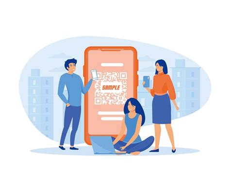 Premium Vector Qr Code Scanning Concept People Use Smart Phone And