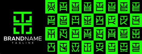심플한 스퀘어 레터 T Tt 로고 디자인 세트 모던 박스 이니셜 T 로고 브랜딩 알파벳 T에 대한 스톡 벡터 아트 및 기타