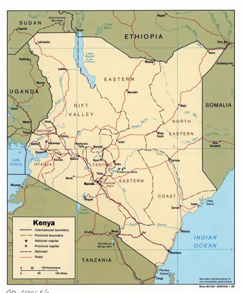 Large Detailed Political And Administrative Map Of Kenya With Roads
