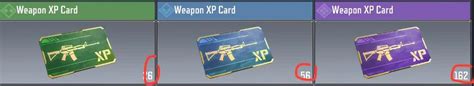 The New Update Gives You Weapon Xp Cards Equivalent To What You Would