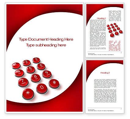 Phone Buttons Word Template PoweredTemplate Com