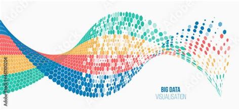 information analytics concept abstract stream information with waves