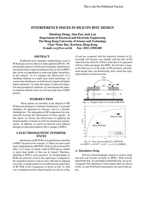 Pdf Interference Issues In Silicon Rfic Design