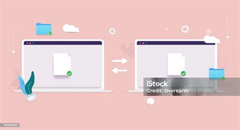 File Sharing Documents And Files Stock Illustration Download Image