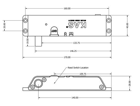 Drop Bolt With Exit Button Electric Surface Mounted FAIL SECURE KAS Keyless Access