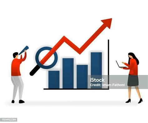 비즈니스와 벡터 일러스트 레이 션의 홍보 Seo 로고 분석 및 키워드를 검색 하 고 판매 성장 목표를 결정 안정적이 고 증가 성장 차트 플랫 문자 스타일입니다 방문 페이지