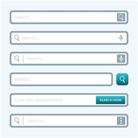 Ui 디자인 요소 Eps 벡터 그래픽에 대한 Boxed Corners 검색 창 프리미엄 벡터