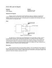 ECE 206 Lab1 Docx ECE 206 Lab 1 Report Name S Yuxin Cui Colin Gallagher Date S 02 05 2018 Lab