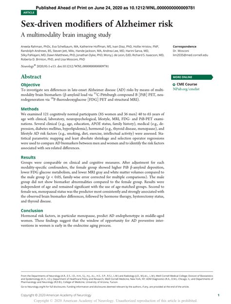 Pdf Sex Driven Modifiers Of Alzheimer Risk A Multimodality Brain