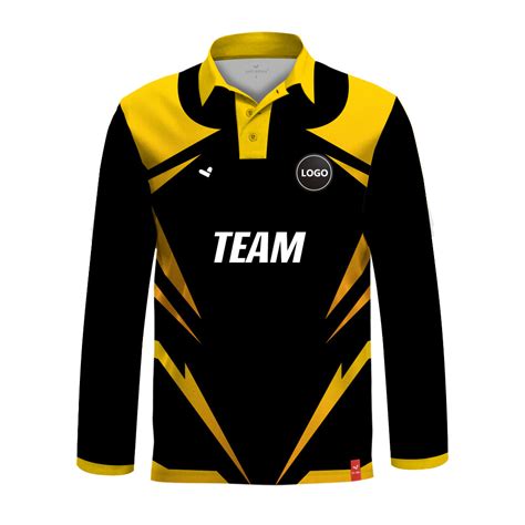 Men Cricket Team Uniform Black And Yellow Cricket Jersey Wholesale