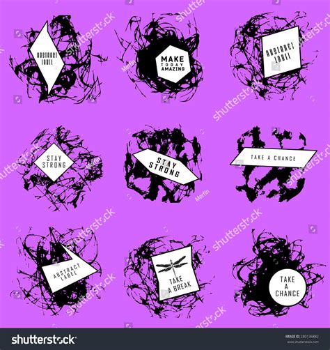 Abstract Set Blobs Splash Labels On Stock Vector Royalty Free 280136882