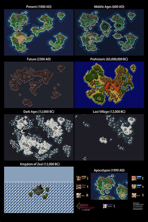 Chrono Trigger All Overworlds 24″ X 36″ Poster Nintendo Maps Store