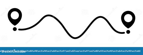 Pin Map Line Navigation Pointers Stock Illustration Illustration Of Path Line 258137074