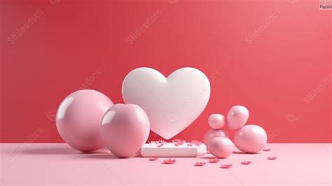 An Artistic Display Of Love Hearts Arranged In A Composition On A Pink