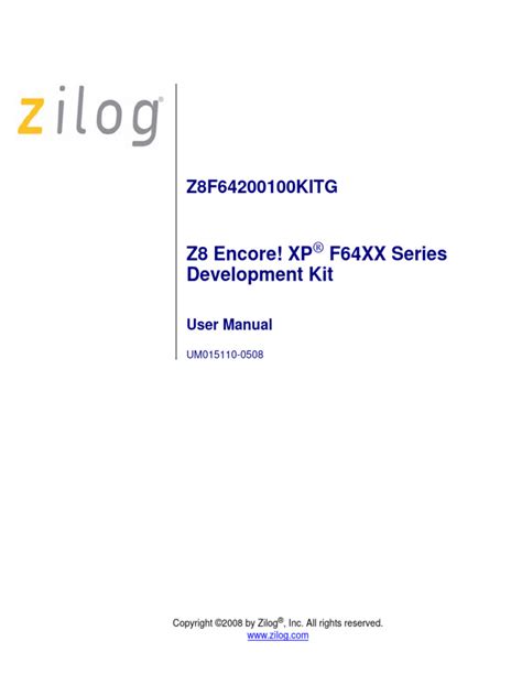 Z8 Encore Pdf Microcontroller Windows Xp