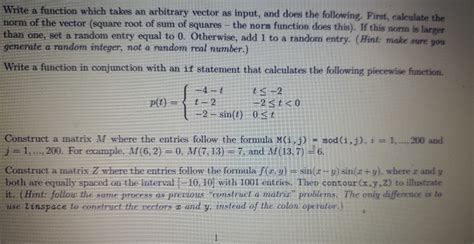Solved Answer Parts A B C And D Use Matlab Or Octave To