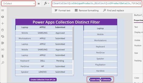 Power Apps Collection Distinct Filter With Different Data Types SharePoint Microsoft Power