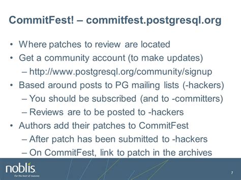 © 2011 Noblis Inc Review Of Patch Reviewing Presented To Pgcon 2011