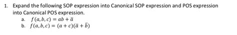 Solved Expand The Following SOP Expression Into Canonical Chegg Com