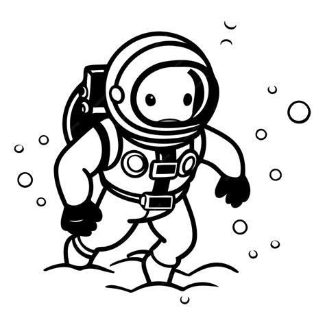 Premium Vector Astronaut In Spacesuit Cute Cartoon Vector Illustration