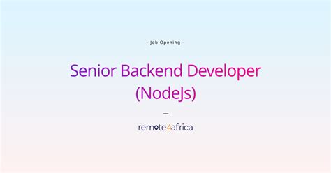 remote senior backend developer nodejs job at it telecommunication