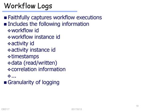 Exploring Workflow Enactments Through Querying Execution Logs Ppt