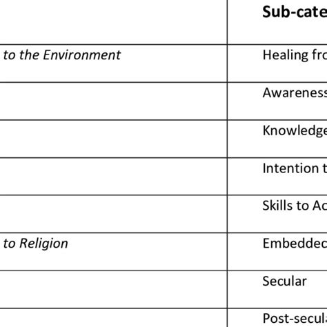 Coding Categories And Sub Categories Download Scientific Diagram