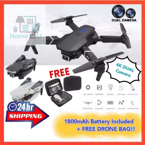 E Drone Ready Stock K Dual Camera Foldable Drone E Drone Battery Shopee Malaysia